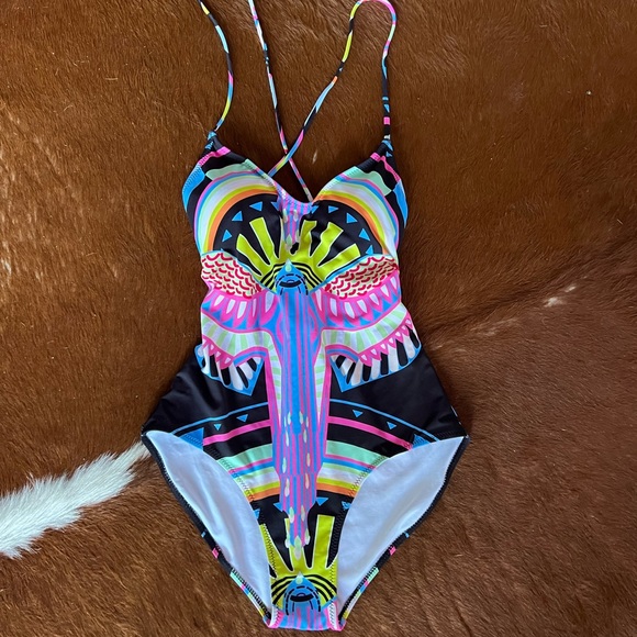 no name | Swim | One Piece Multi Color Swimsuit | Poshmark